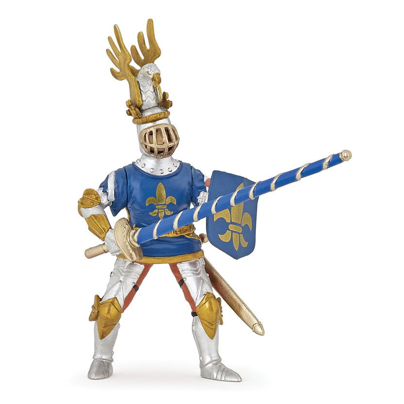 Blue Knight Fleur-de-lis Figurine - Medieval | Papo France