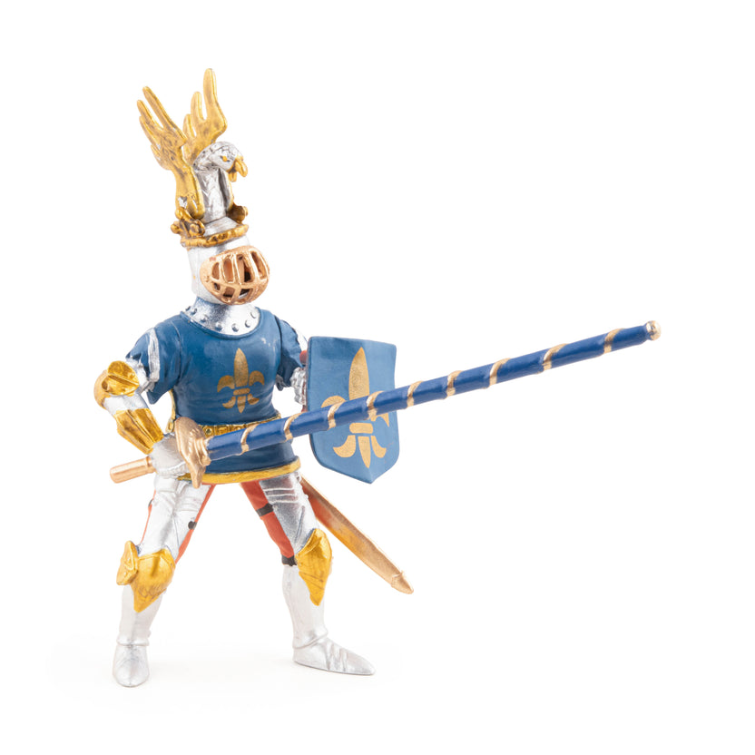 Blue Knight Fleur-de-lis Figurine - Medieval | Papo France